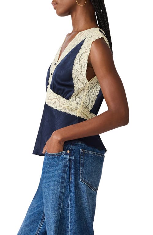 STEVE MADDEN Steve Madden Elinor Lace Accent Sleeveless Peplum Top