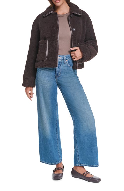 LEVI'S Levi's Faux Fur Jacket with Faux Leather Trim