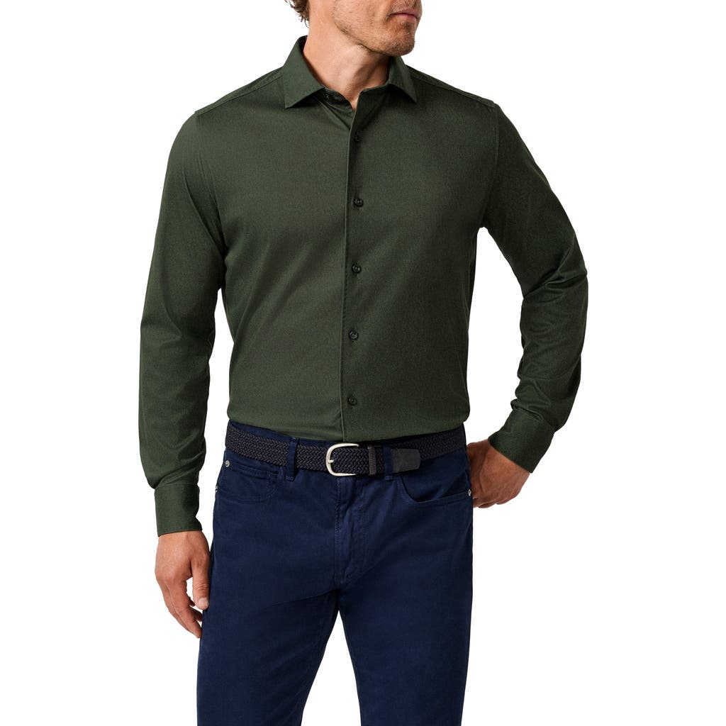 DAVID DONAHUE solid texture knit sport shirt