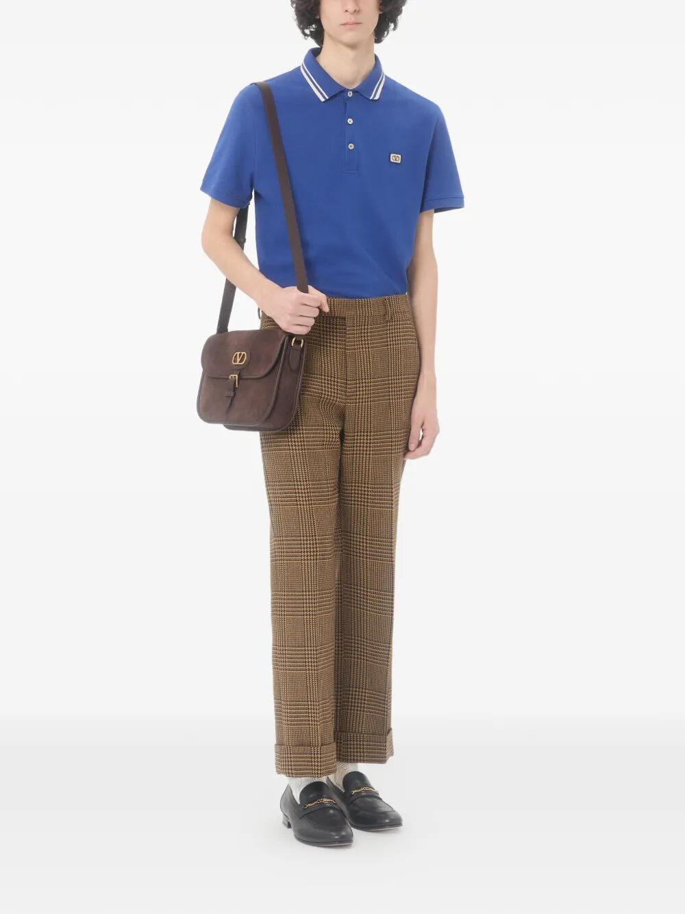 VALENTINO Valentino Garavani Men Cotton Piqué Polo Shirt With Vlogo Patch