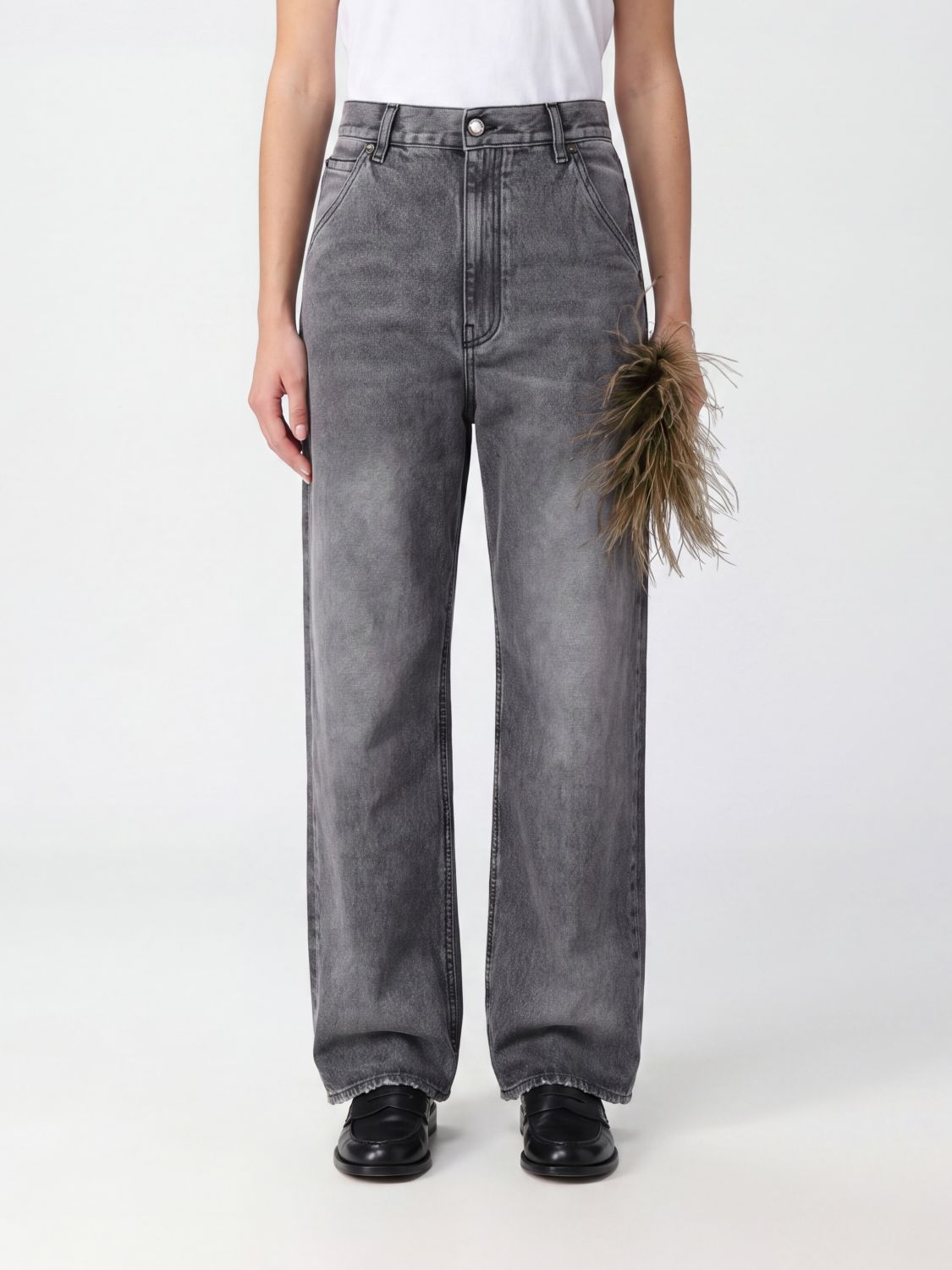 DARKPARK Darkpark Lisa High-Waisted Wide-Leg Denim Jeans with Charms and Embroidery