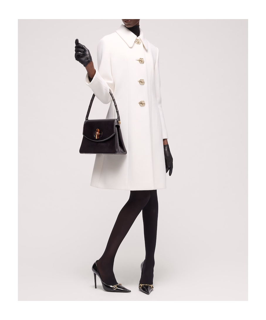 GUCCI Gucci Wool Natté Coat with Double G Button
