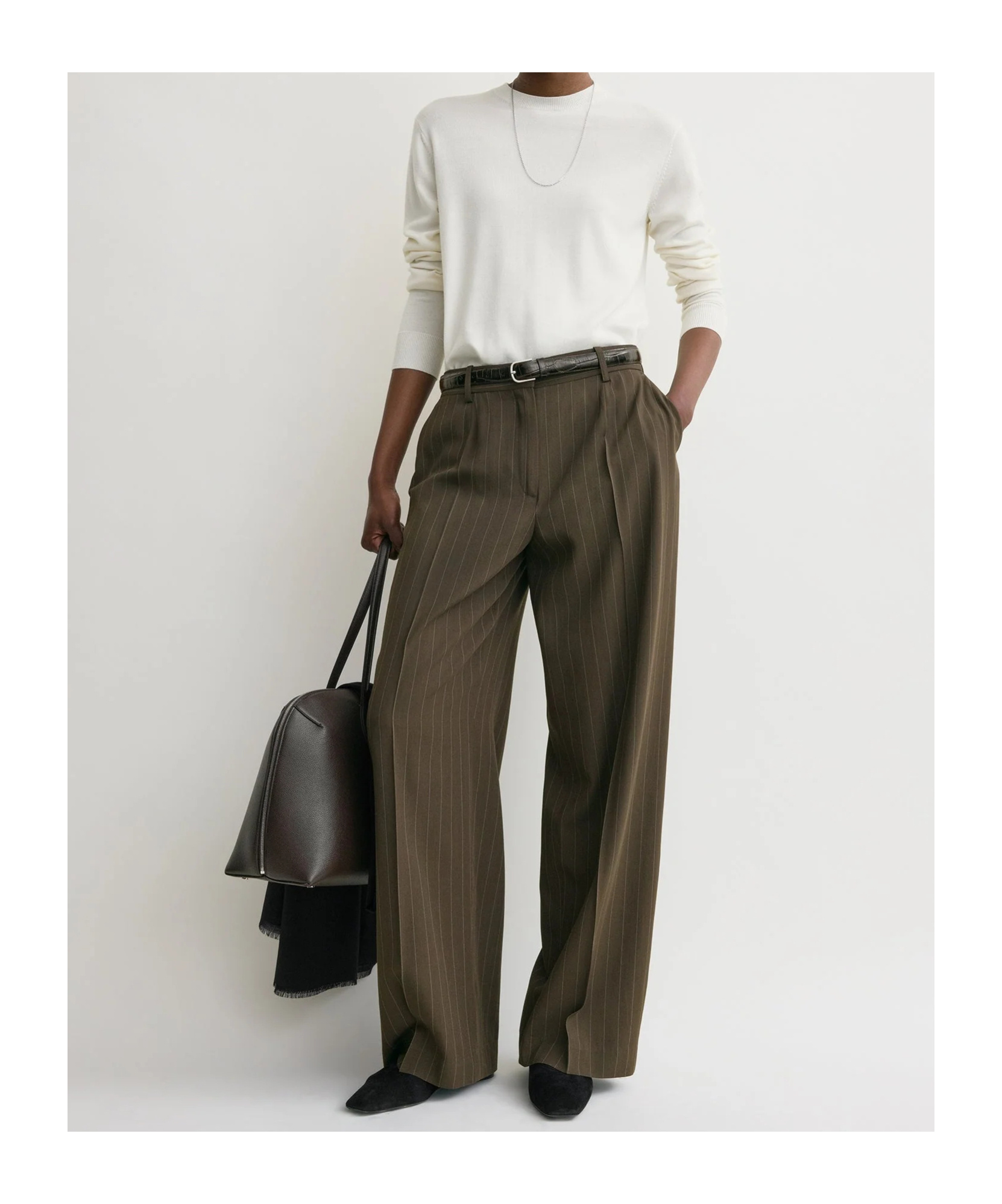 TOTÊME Toteme Pinstripe Wide Leg Trousers