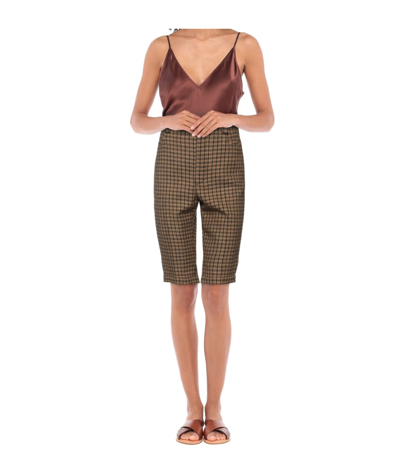 SAINT LAURENT Saint Laurent High Waisted Plaid Bermuda Shorts