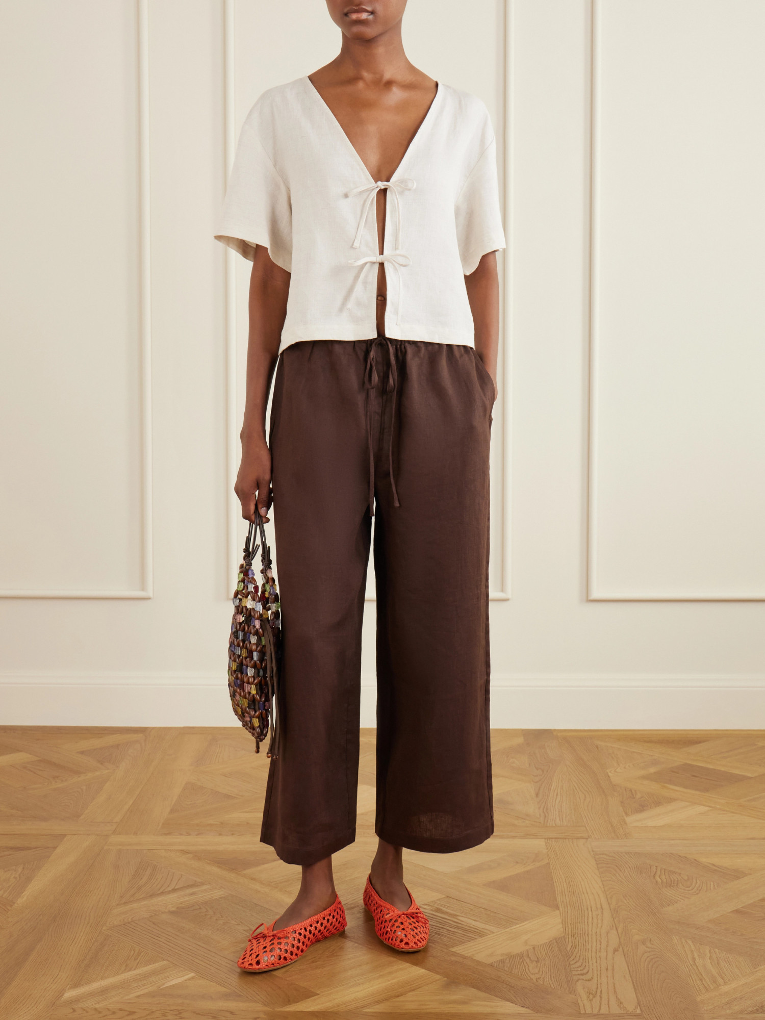 STAUD Staud Wide-Leg Cropped Trousers