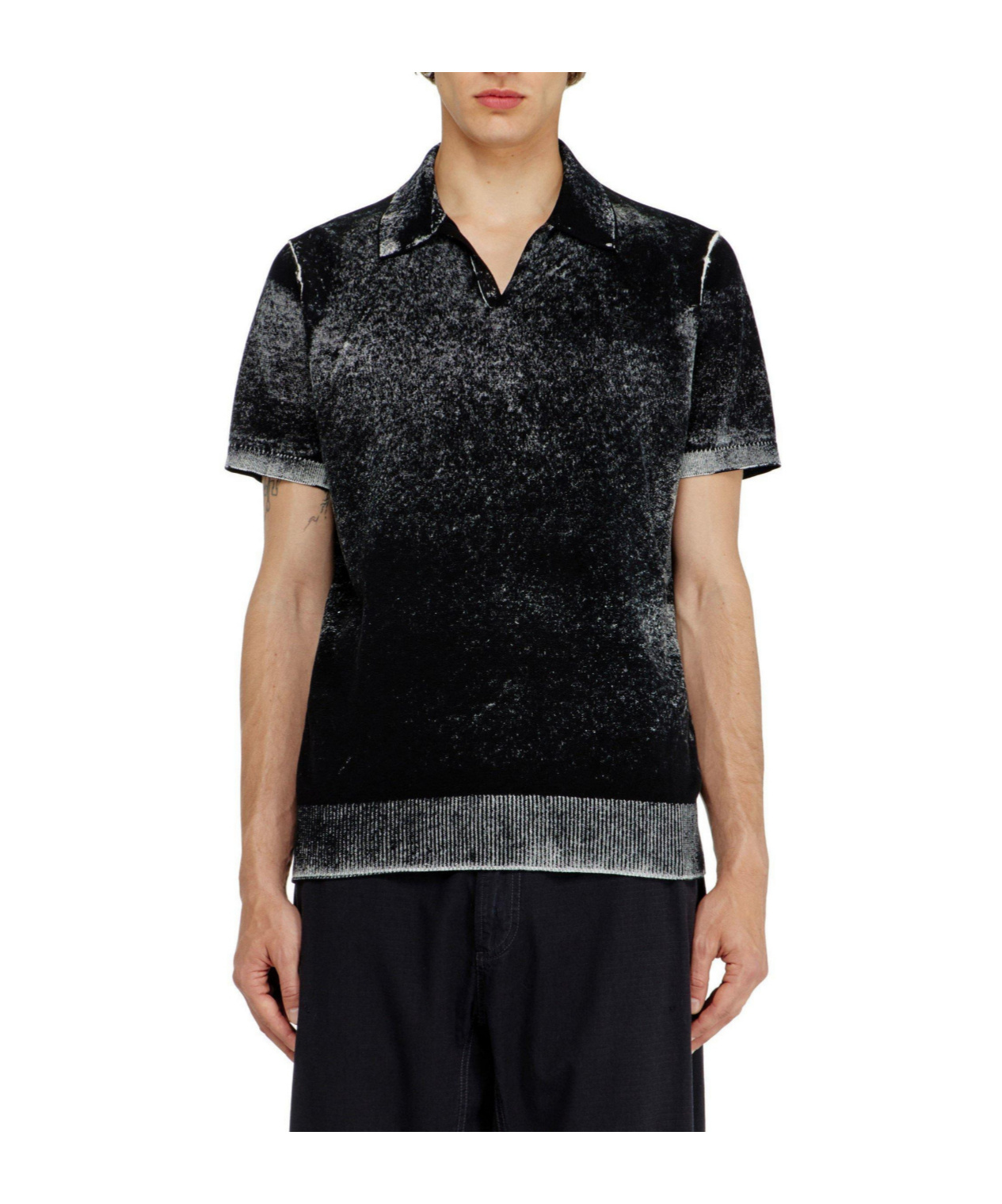 DIESEL® washedeffect shortsleeve knit polo shirt