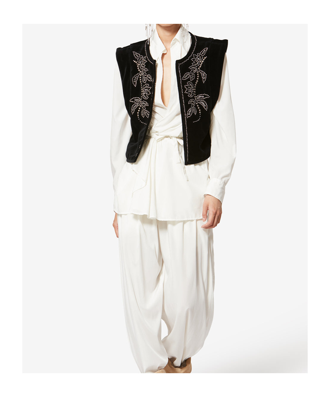 ISABEL MARANT ÉTOILE Isabel Marant Poppy Studded Velvet Vest