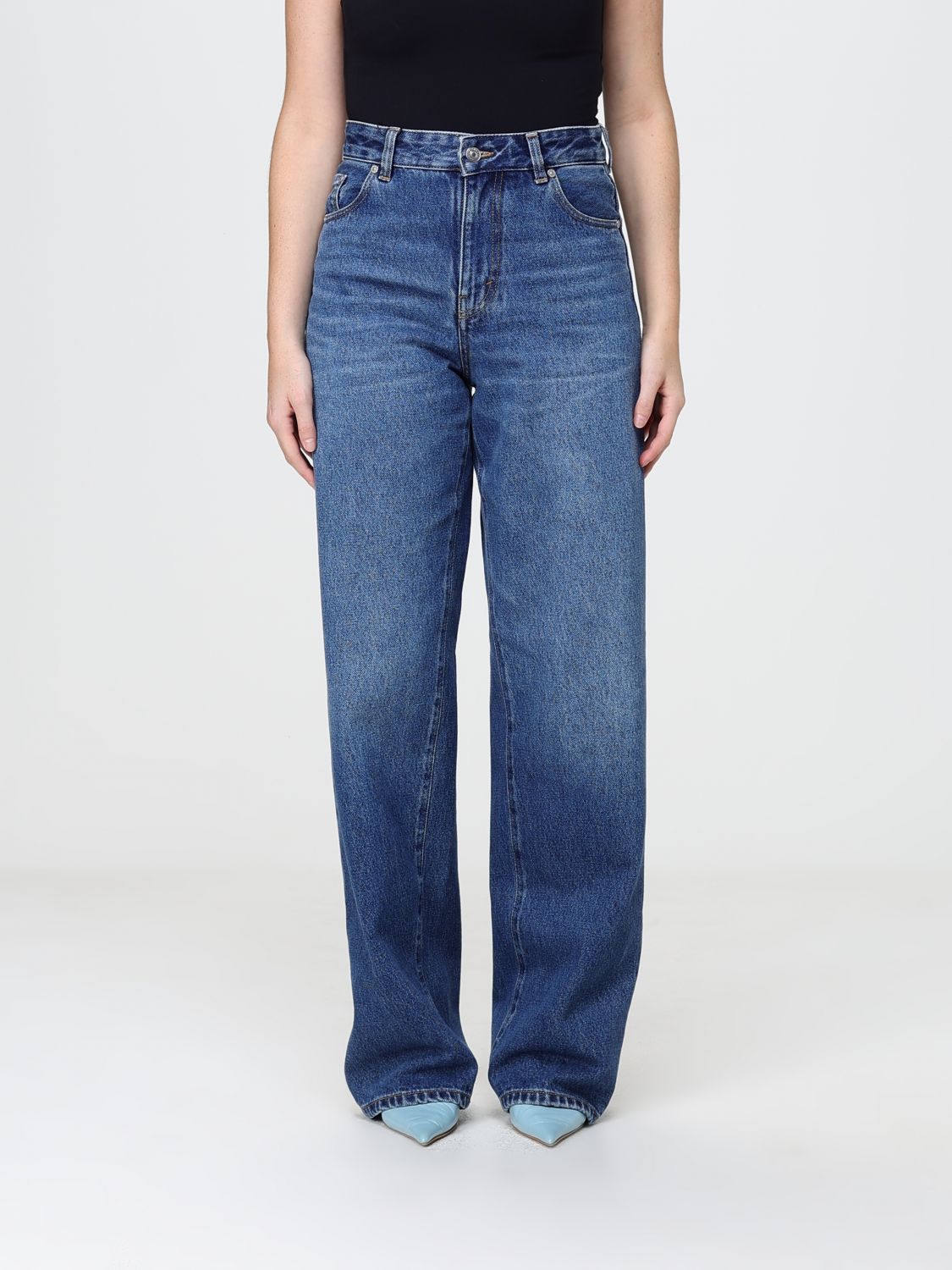 VICTORIA BECKHAM Victoria Victoria Beckham High-Waisted Wide-Leg Jeans in Cotton Denim