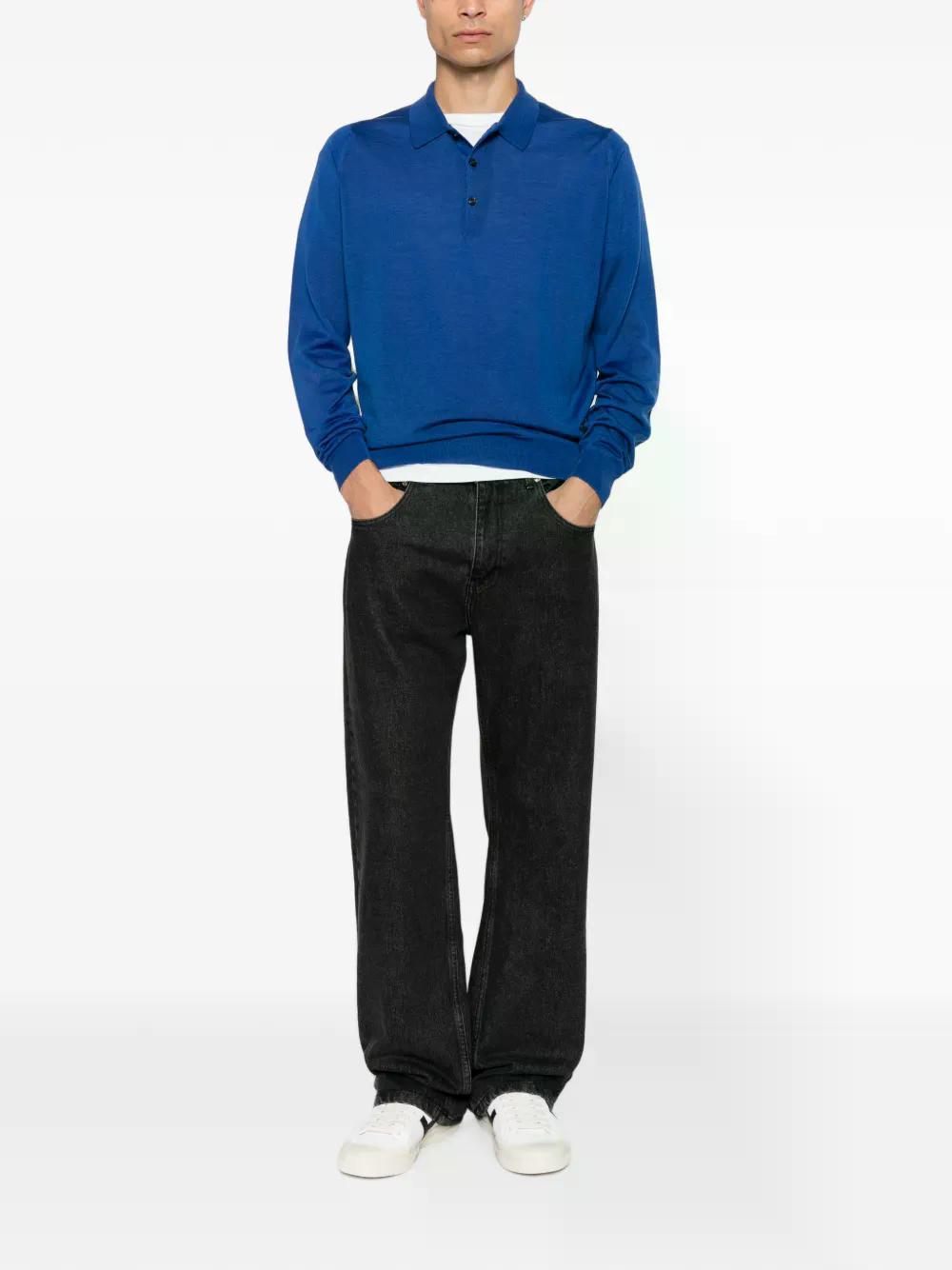 JOHN SMEDLEY John Smedley Belper Long-Sleeve Polo Sweater