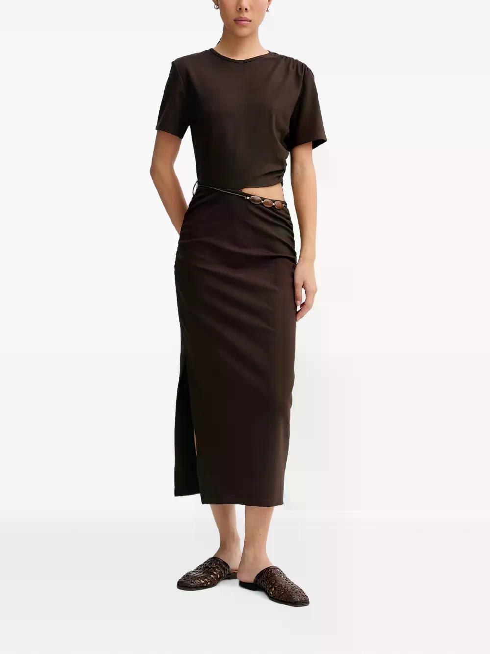 SESSUN Sessùn Vertigo Cut-Out Ruched Midi Dress