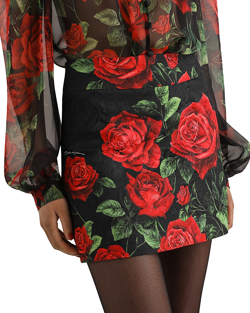 DOLCE & GABBANA Dolce & Gabbana Rose Brocade Mini Skirt