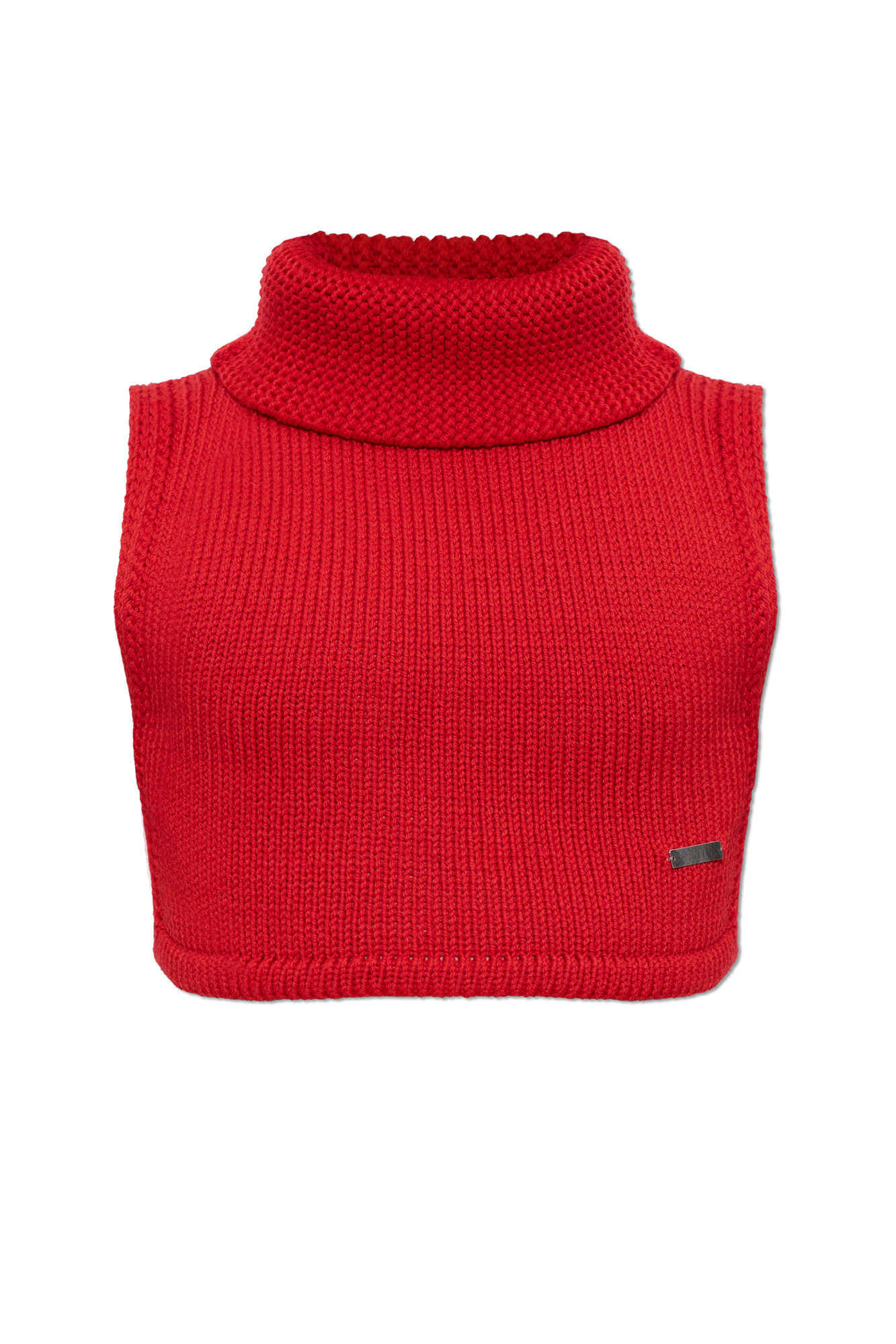 DSQUARED2 Dsquared2 Red Wool Cropped Turtleneck Vest