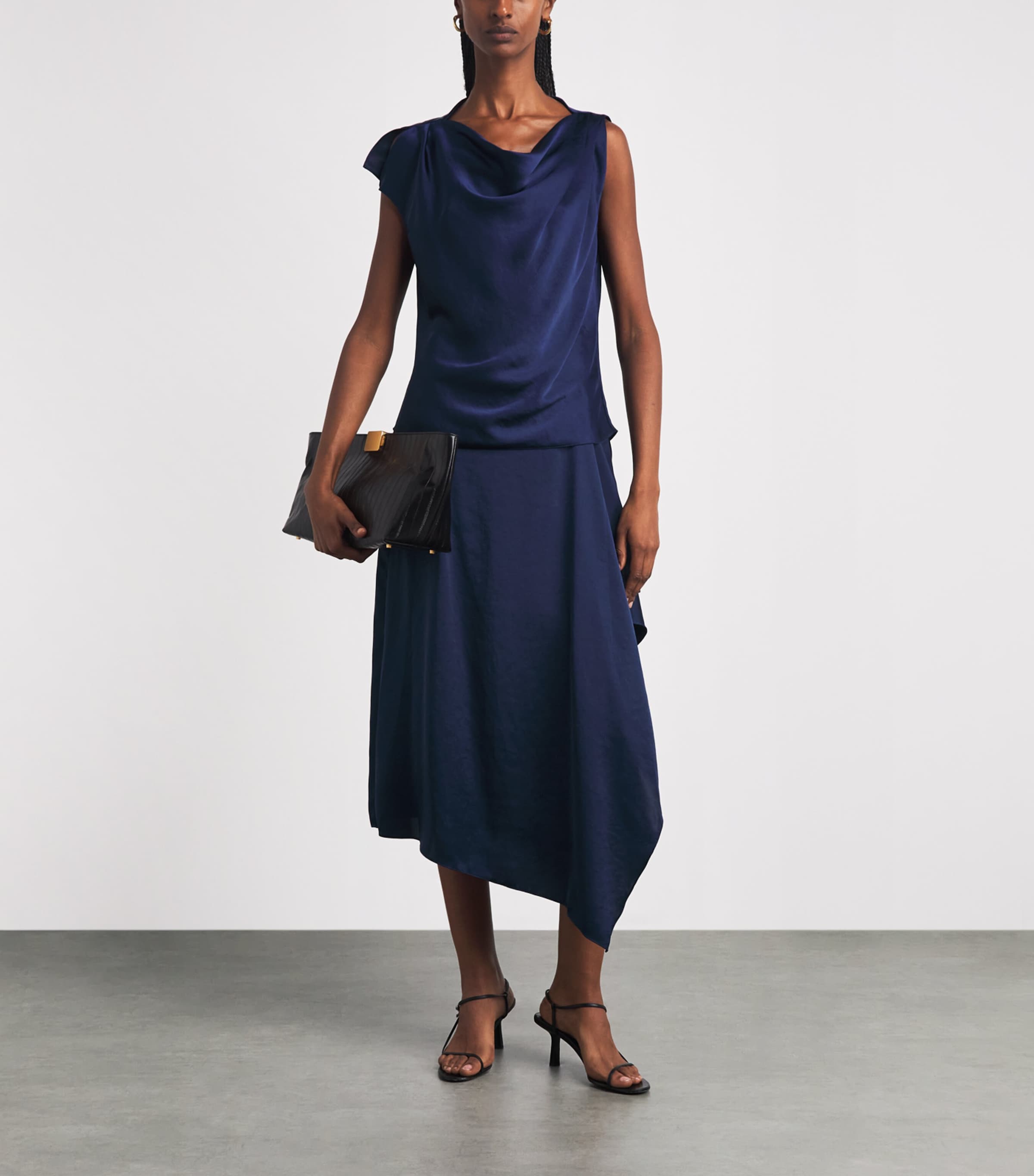 THEORY Theory Crushed Satin Sleeveless Blouse