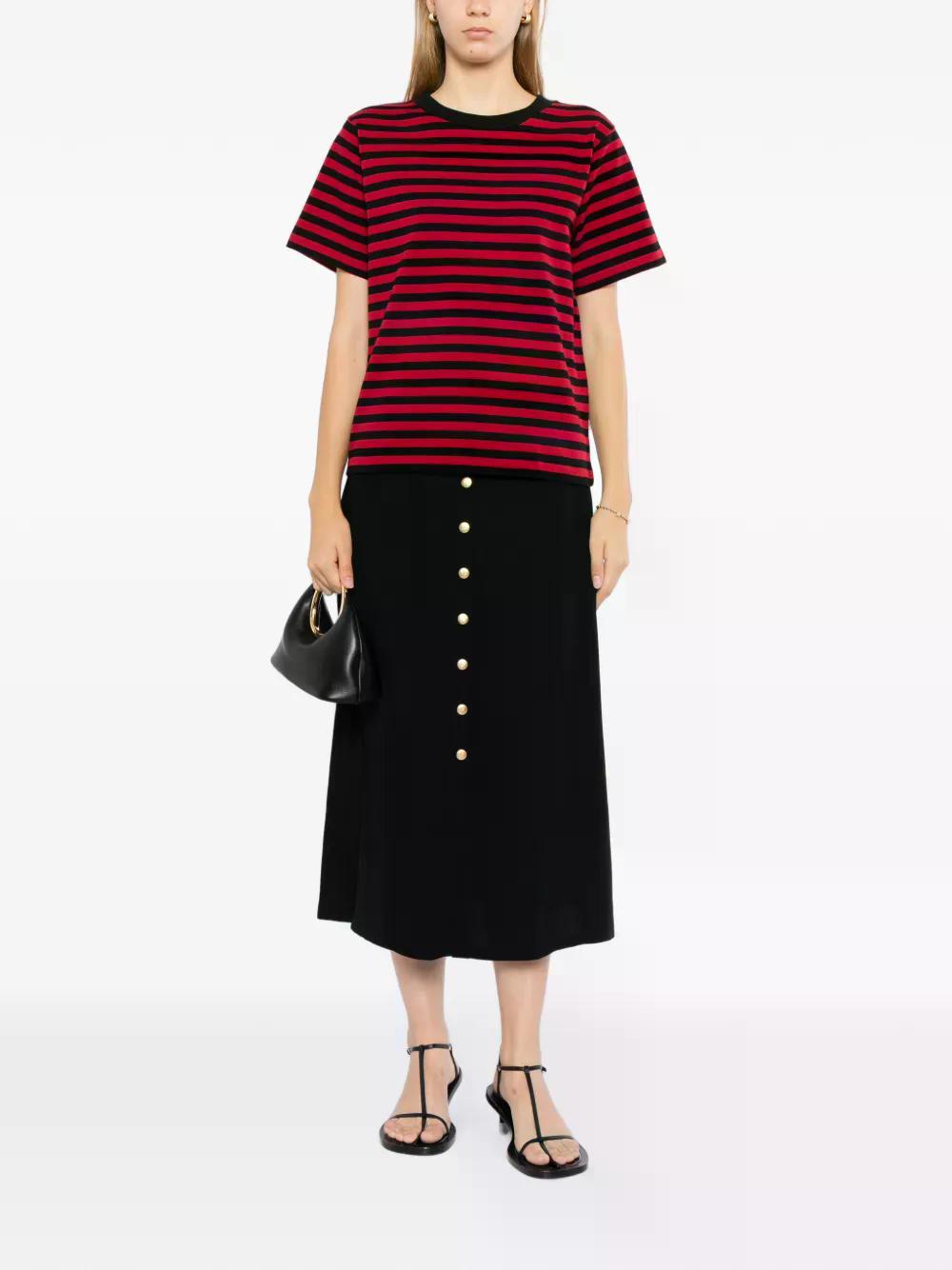 AGNES B. Agnes B. Striped Cotton T-Shirt