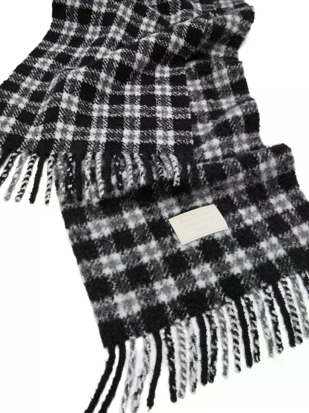 ACNE STUDIOS checked logo scarf