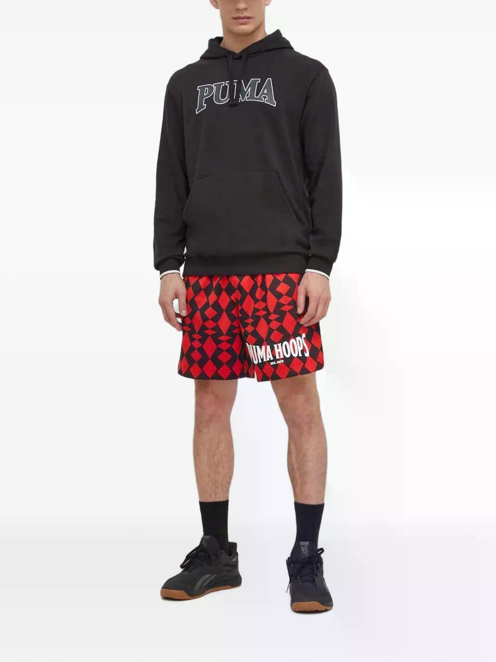 PUMA Puma Hoops Diamond-Print Track Shorts