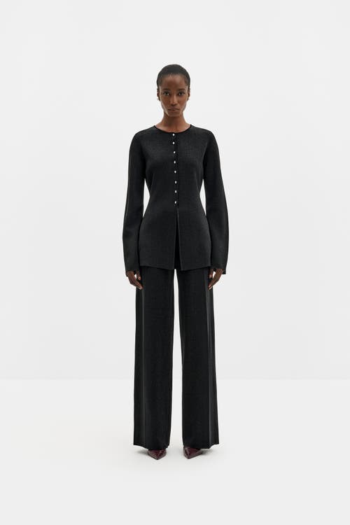 MALINA Malina Metallic Milano Knitted Wide-Leg Trousers