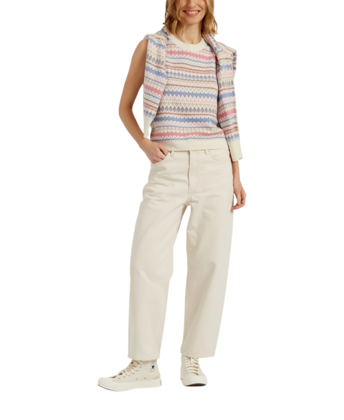 CHINTI & PARKER Chinti & Parker Fair Isle Wool Cashmere V-Neck Tank