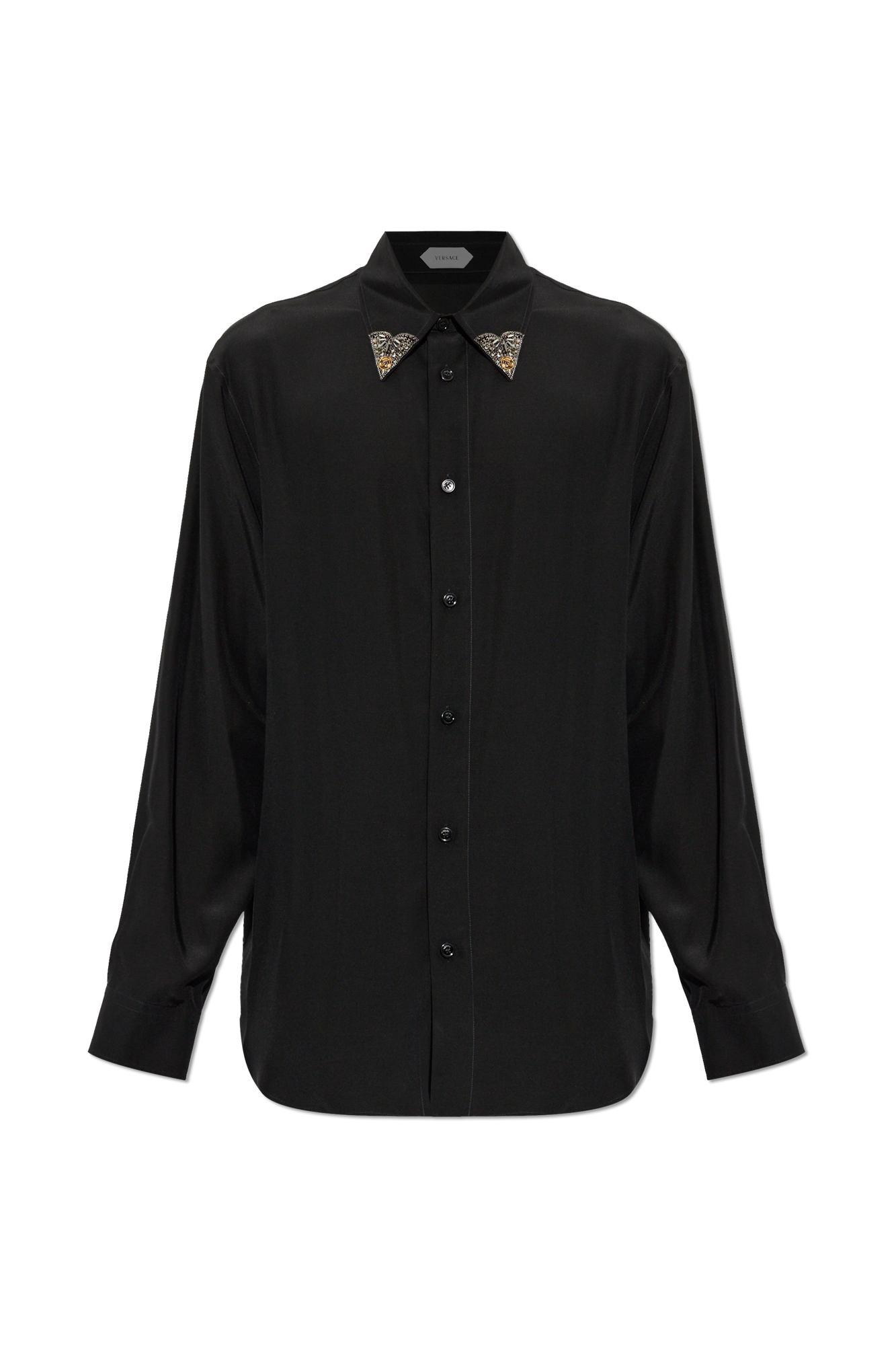 VERSACE Versace BLACK Silk shirt with appliqués