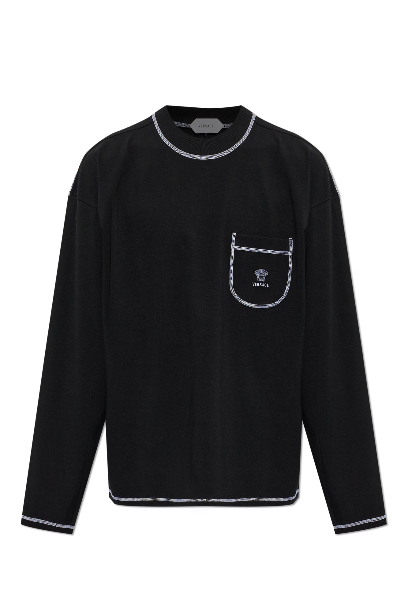 VERSACE Versace BLACK Cotton long-sleeve top