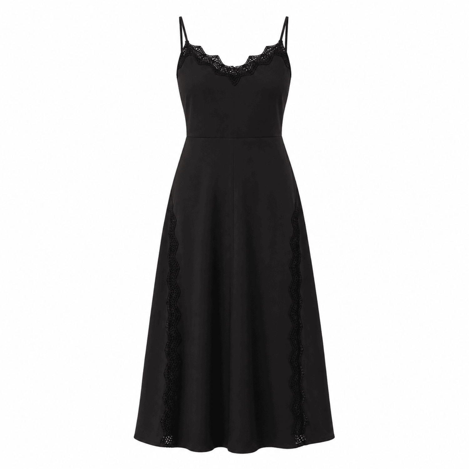 ASTR THE LABEL ASTR the Label Lace Trimmed Satin Slip Midi Dress