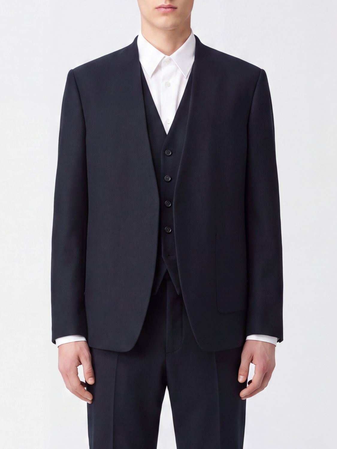 MAISON MARGIELA Maison Margiela Open-Front Blazer in Pure Virgin Wool