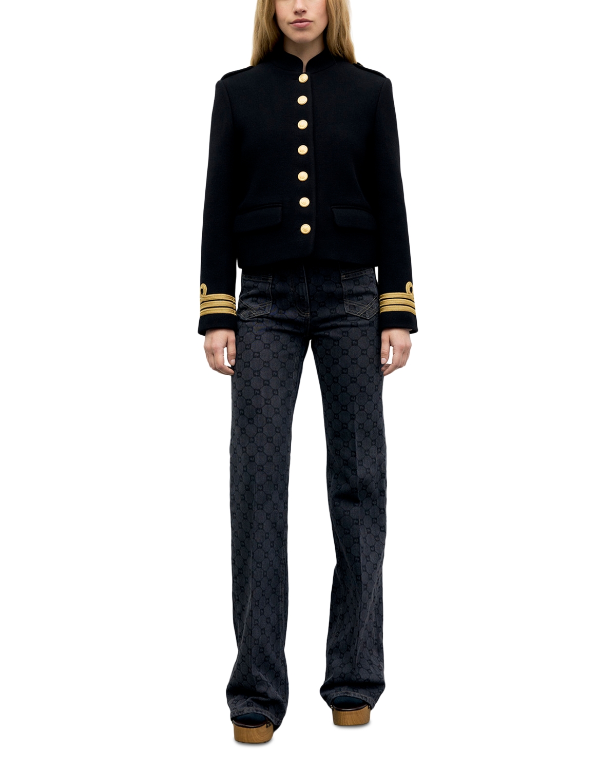 GERARD DAREL Gerard Darel Joslyn Military Button Front Jacket