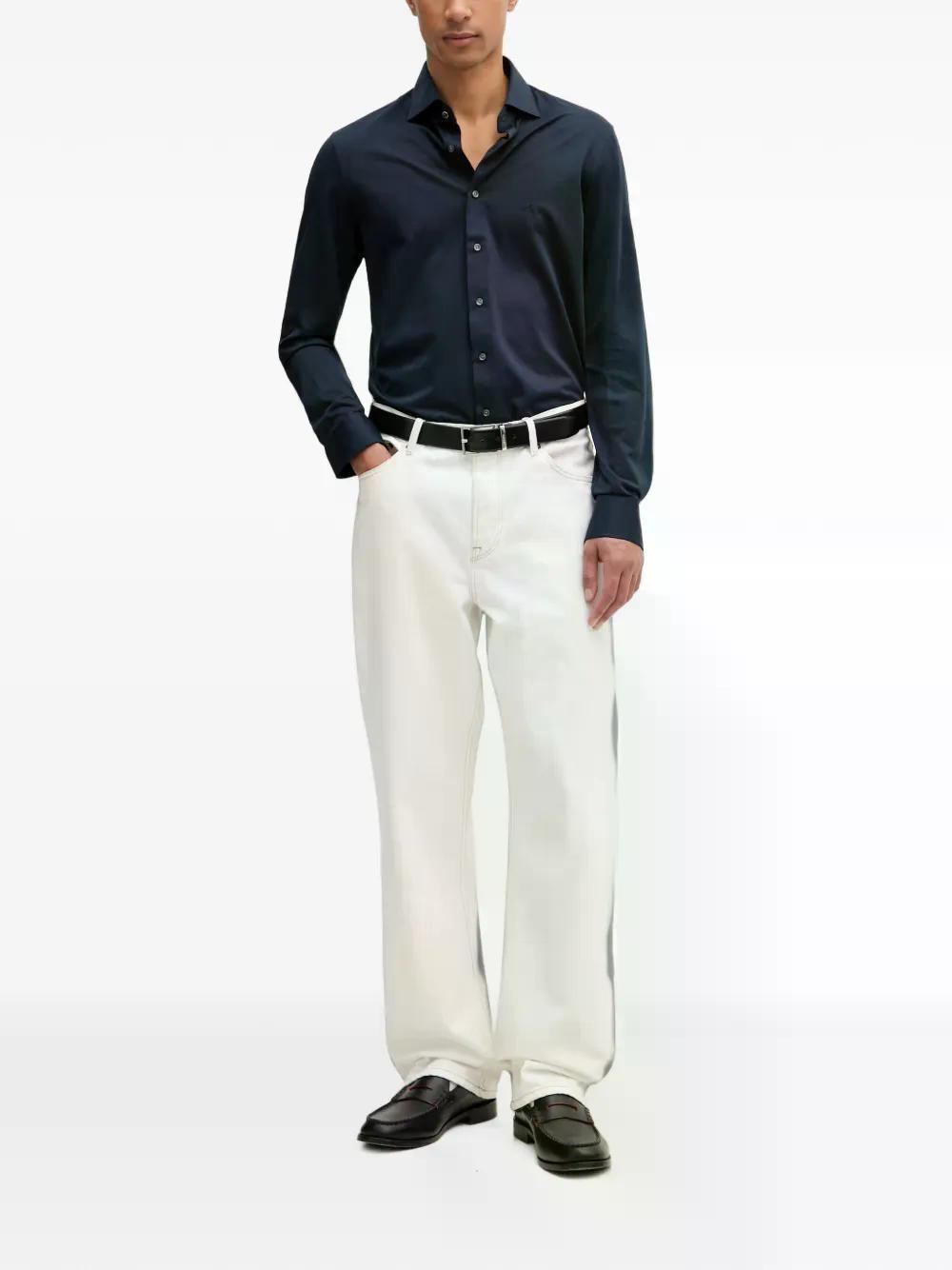 MICHAEL KORS logo-embroidered long-sleeve shirt