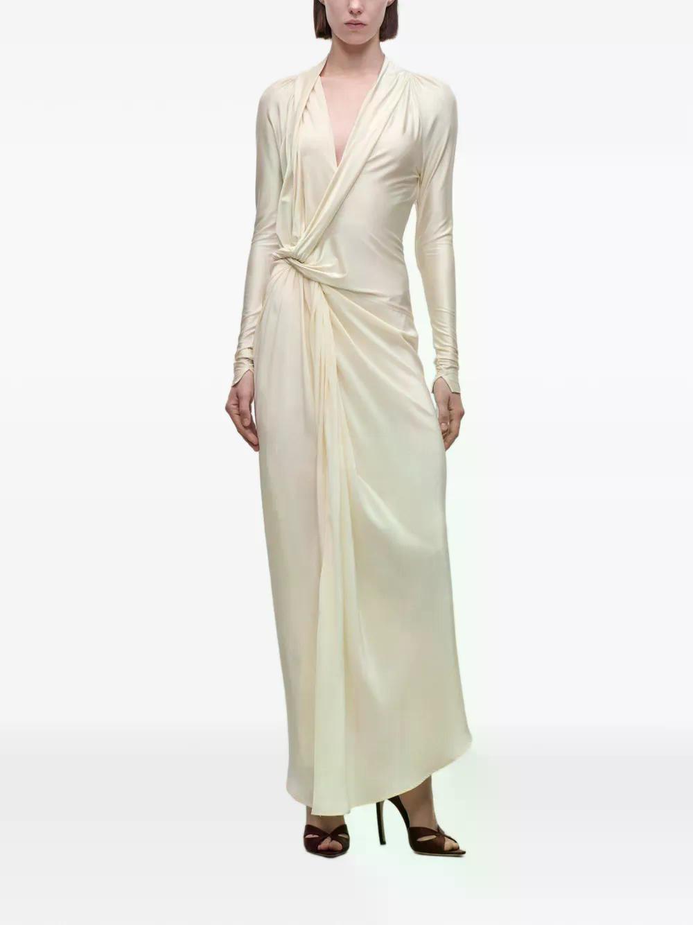 VICTORIA BECKHAM Victoria Beckham Lea Knotted-Detail Midi Dress
