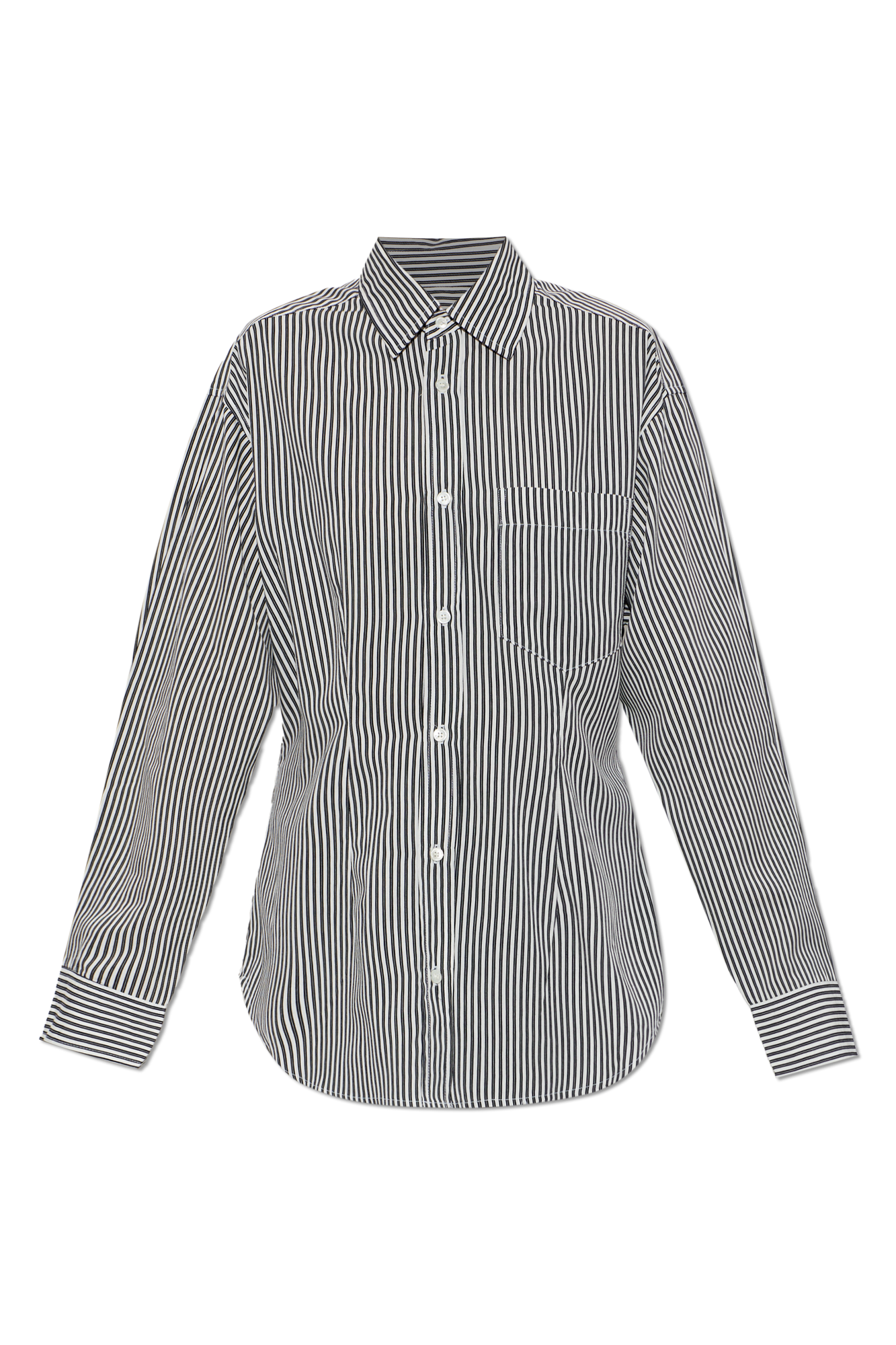 AGOLDE AGOLDE "CINCH" Striped Shirt with Classic Collar