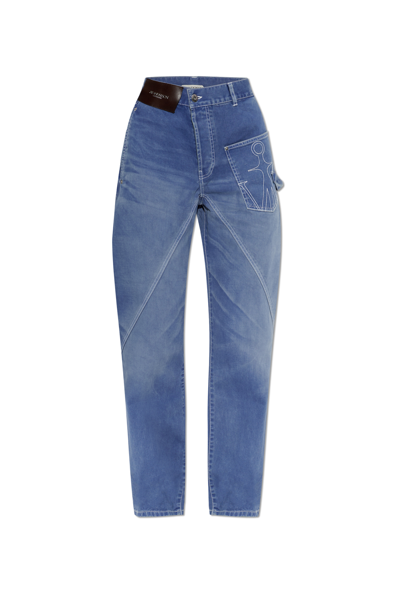 JW ANDERSON JW Anderson Wide-Leg Jeans with Embroidered Pocket Detail