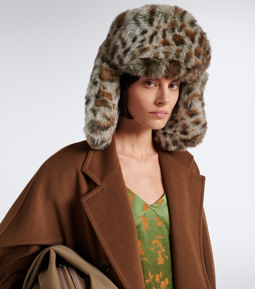 RUSLAN BAGINSKIY Ruslan Baginskiy Leopard Print Aviator Hat
