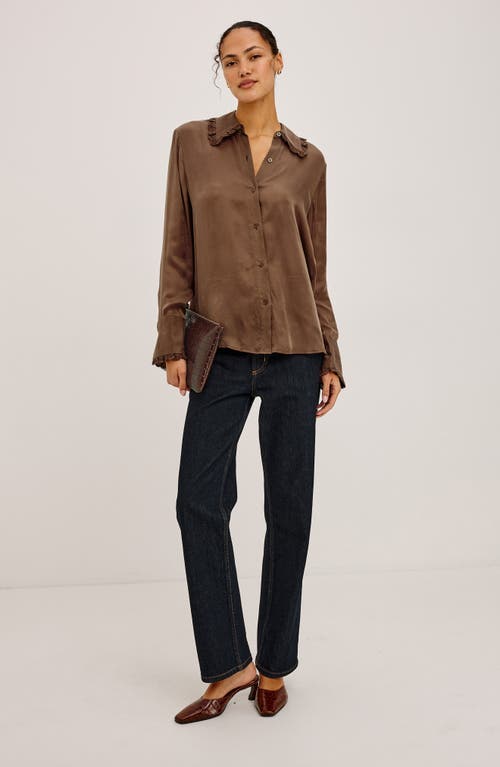 RAILS Lace Trim Long Sleeve Shirt