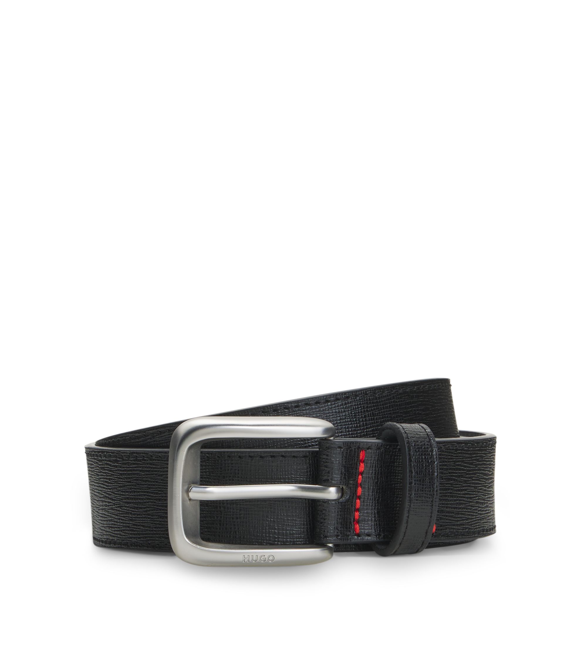 HUGO HUGO Embossed Italian Leather Belt