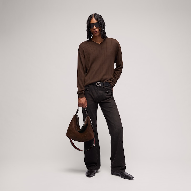 GUCCI Gucci Brera Medium Suede Crossbody Bag