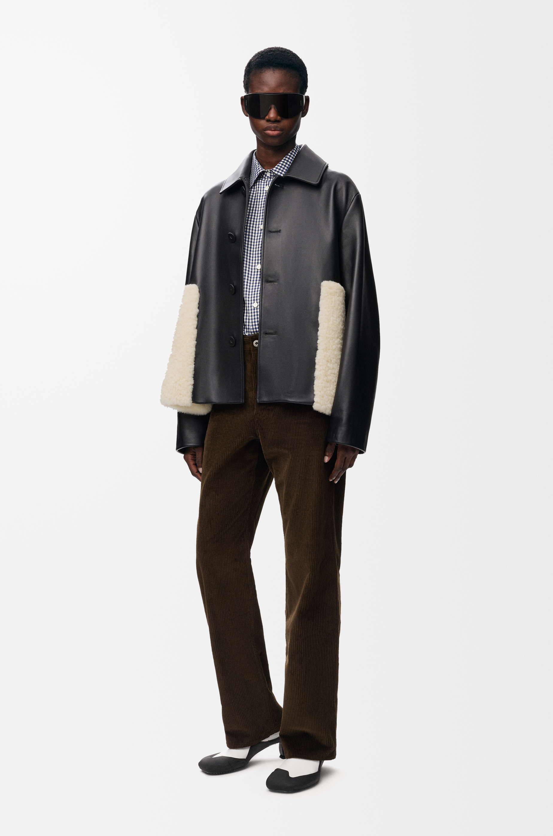 LOEWE LOEWE Nappa Lambskin Jacket with Shearling Trims