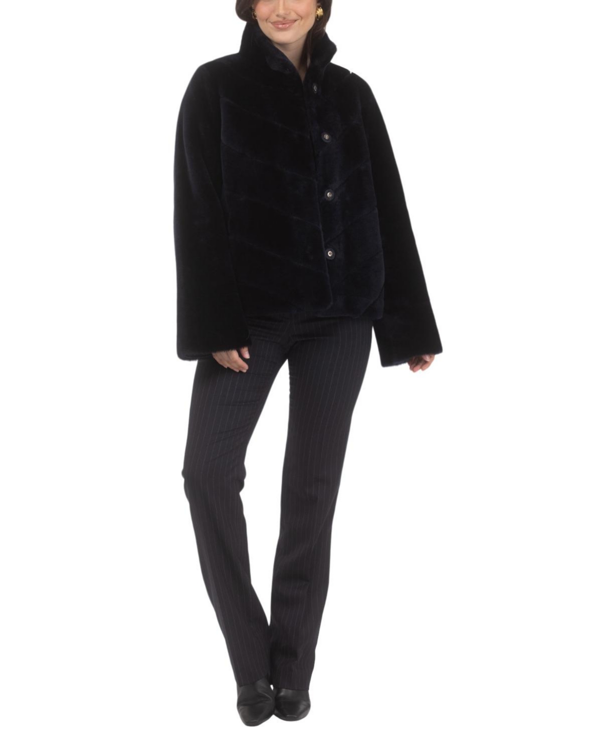 GORSKI Gorski Reversible Merino Shearling Lamb Chevron Jacket