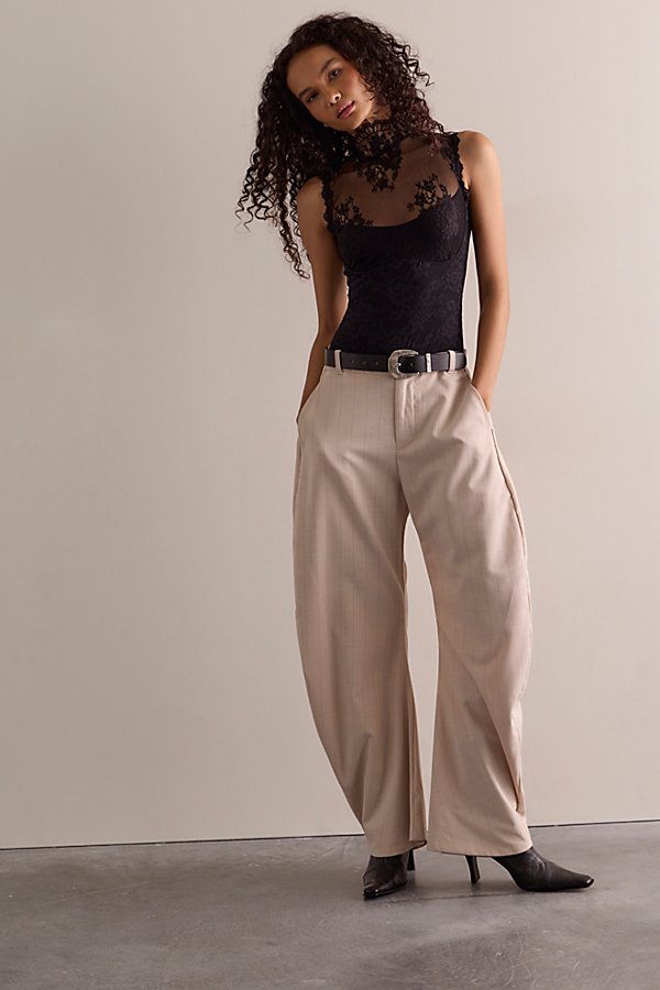FREE PEOPLE Intimately Bodysuit with Scalloped Lace and High Mock Neckline