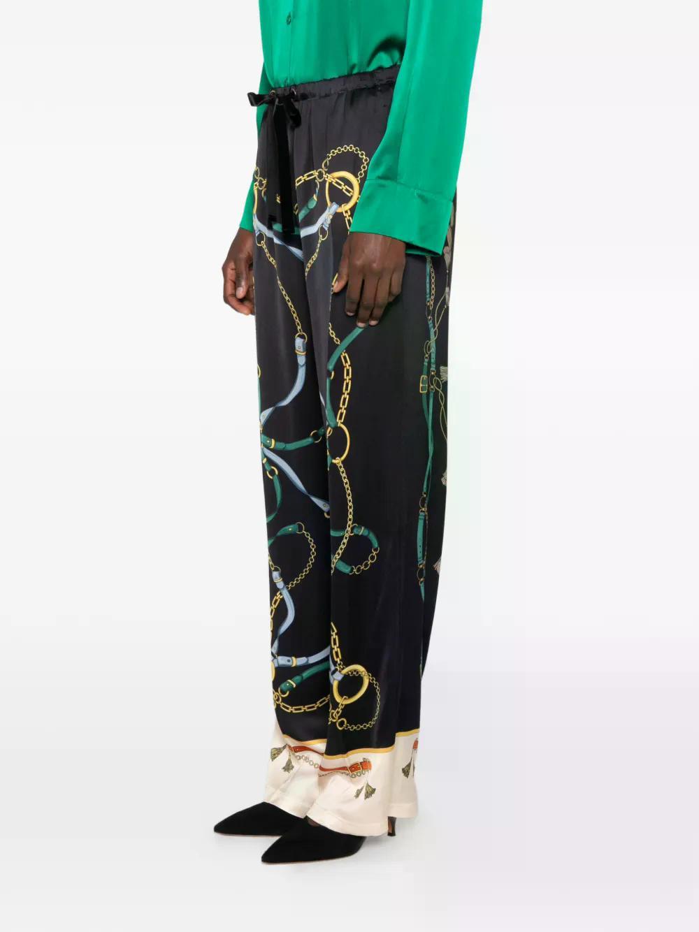 FORTE_FORTE Forte Forte Chain Print Wide Leg Trousers
