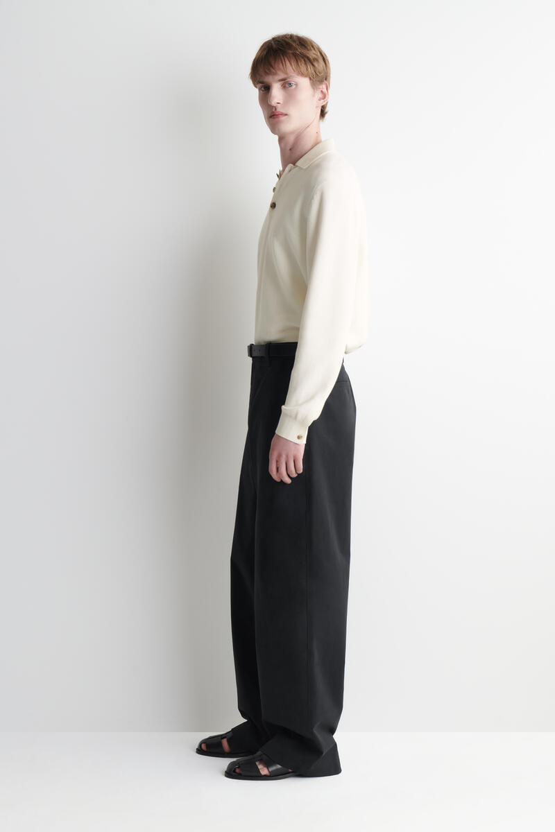 COS COS Pleated Cotton Relaxed-Fit Wide-Leg Pants