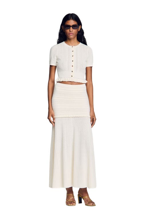 SANDRO Sandro Pointelle Knit Maxi Skirt
