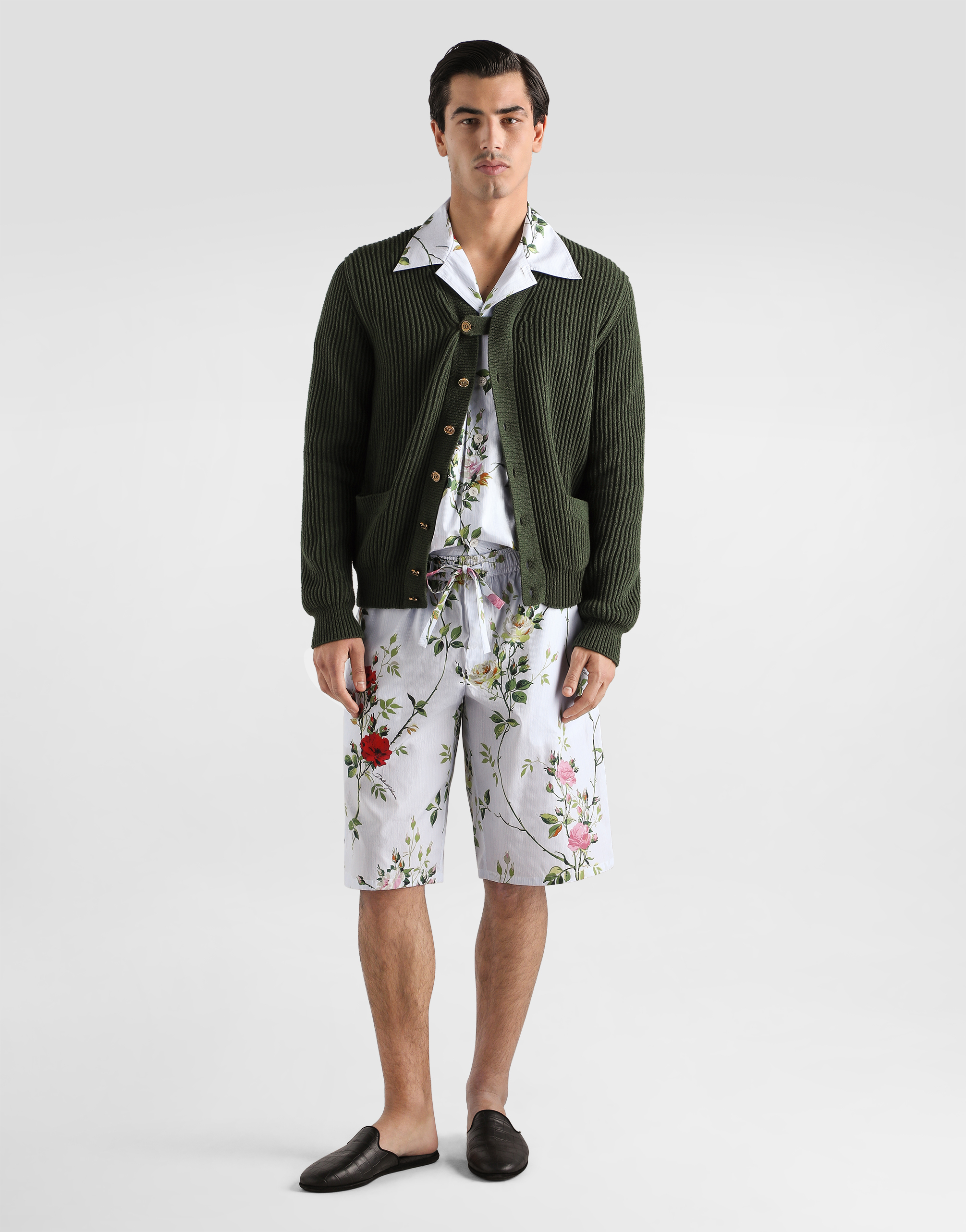 DOLCE & GABBANA Dolce & Gabbana Rose-Print Poplin Bermuda Shorts