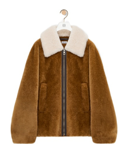 LOEWE Loewe Shearling Jacket with Classic Collar
