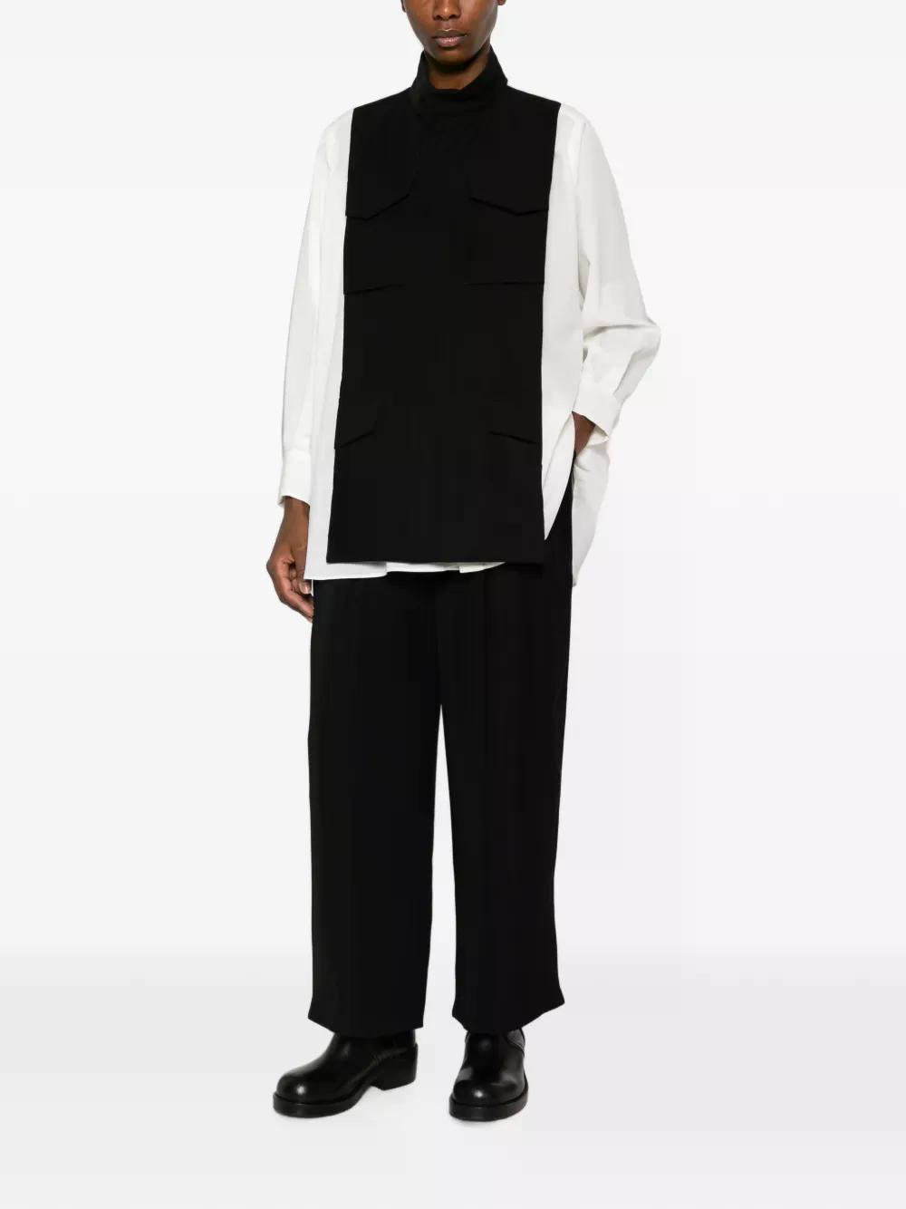 SACAI Sacai Belted Pleated Wide-Leg Trousers