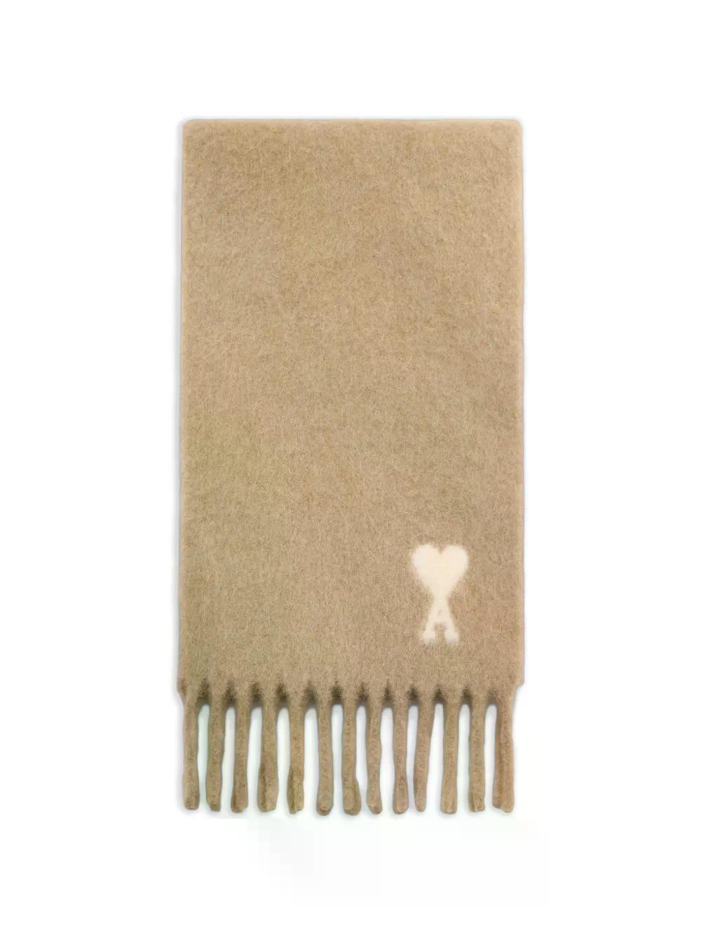 AMI alpaca scarf with ami de coeur