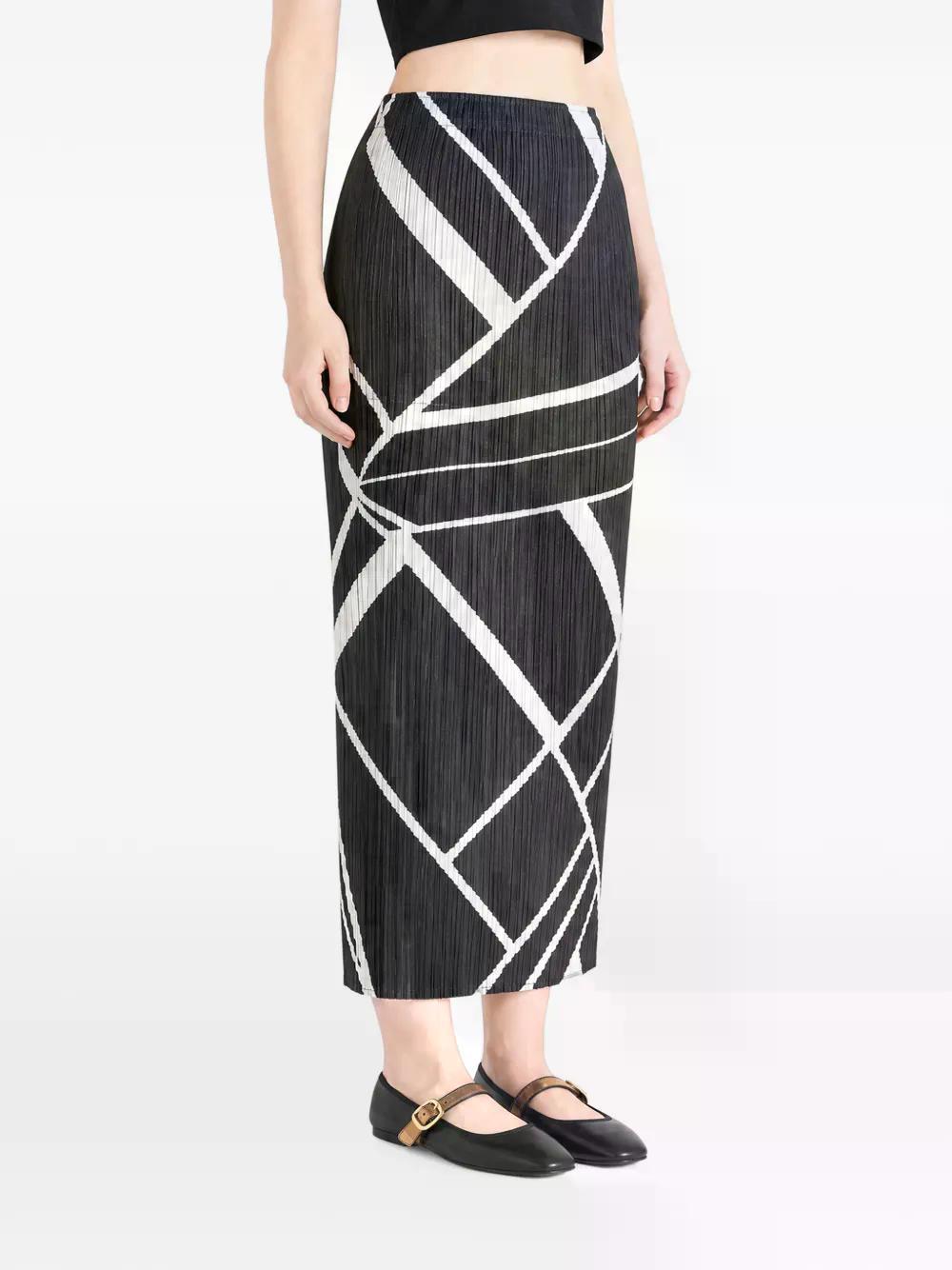 ISSEY MIYAKE Pleats Please Issey Miyake Geometric Print Midi Skirt