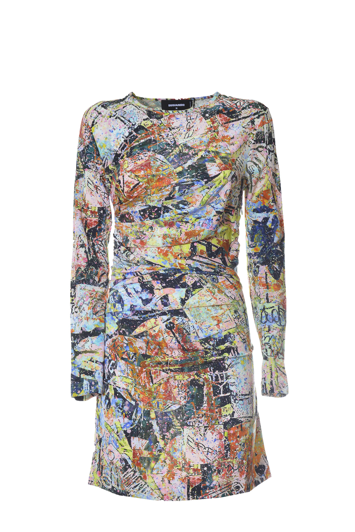 Dsquared2 Cut-Out Long Sleeve Midi Dress In Multicolor - 30% Off 