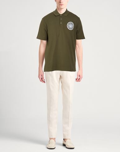 BALMAIN man polo shirt navy size xl cotton, elastane