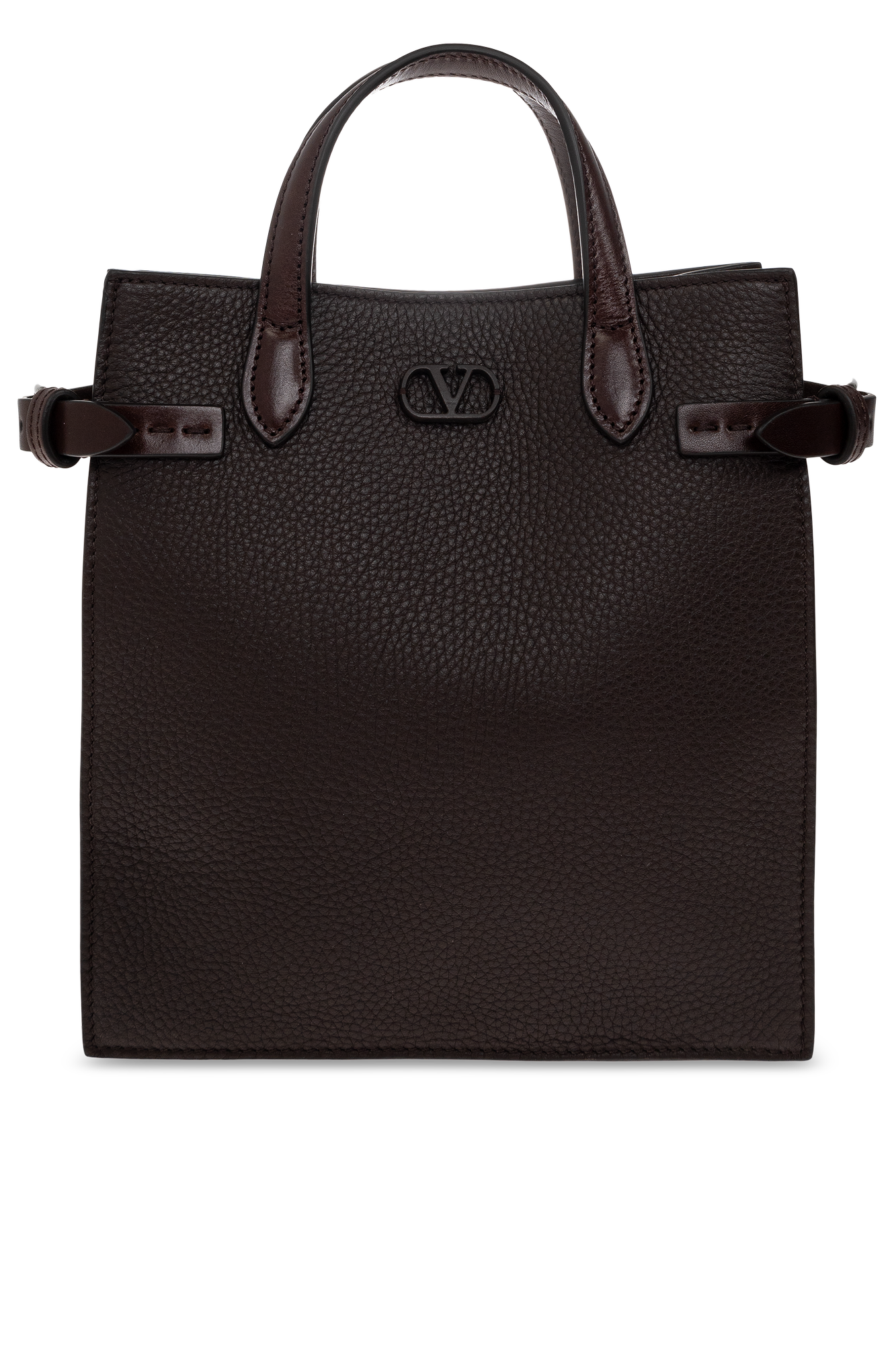 VALENTINO Valentino Garavani Textured Leather Tote Bag with Buckled Straps