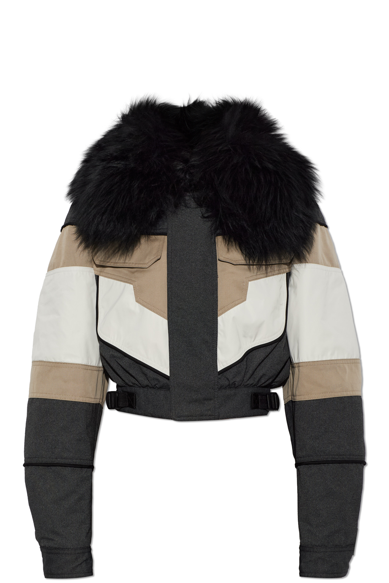 DSQUARED2 Dsquared2 Mixed Media Jacket with Fur Collar